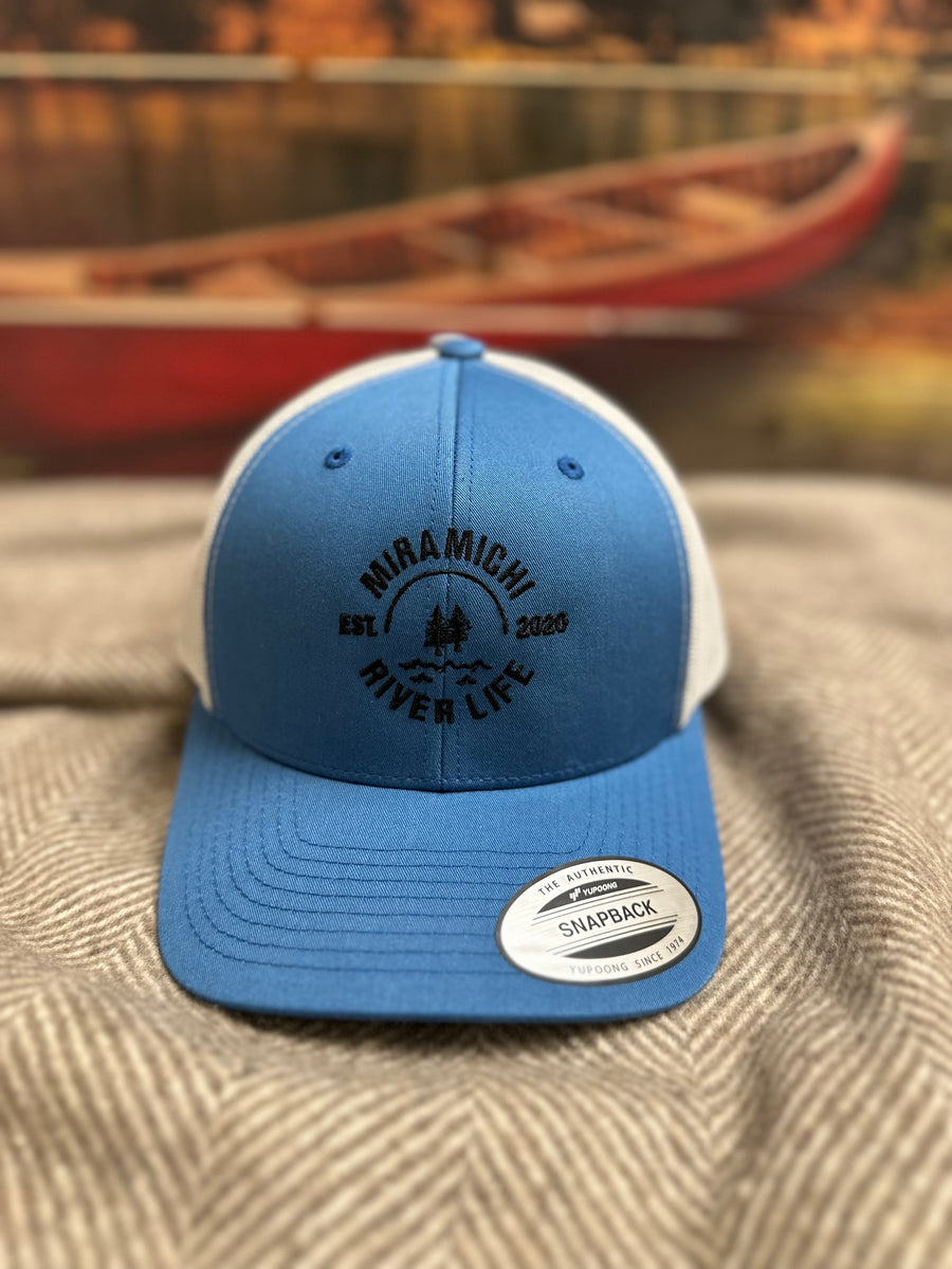 MRL Mesh Snap Back Hat - BLUE – Living Out Loud Gifts | Miramichi River ...